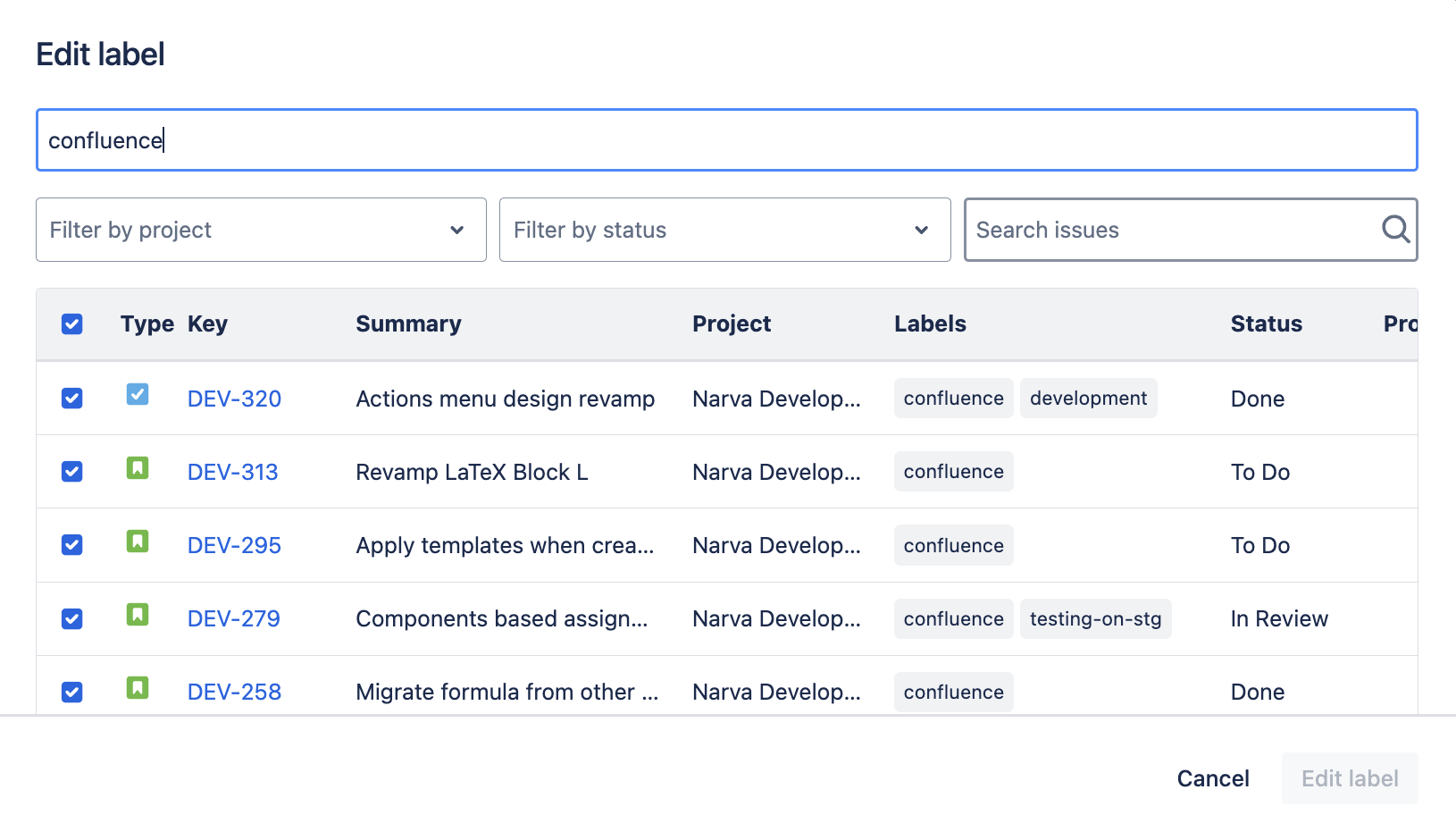 Edit or Merge Labels in Jira