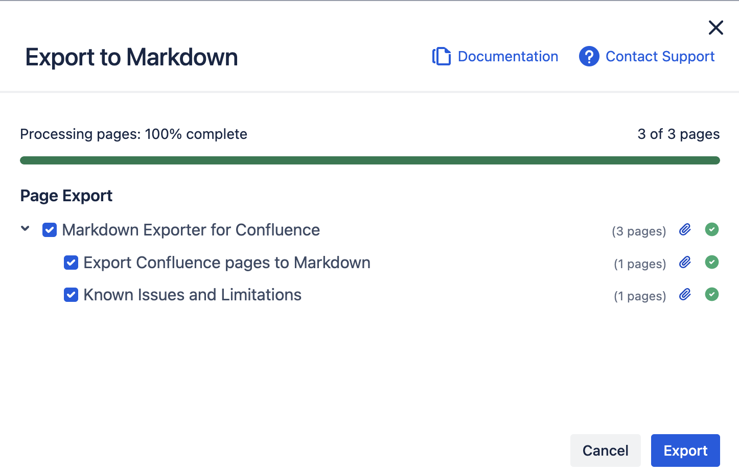 Export Confluence pages to Markdown